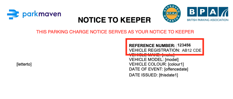 Where can I find my Parking Charge Reference Number? – ParkMaven